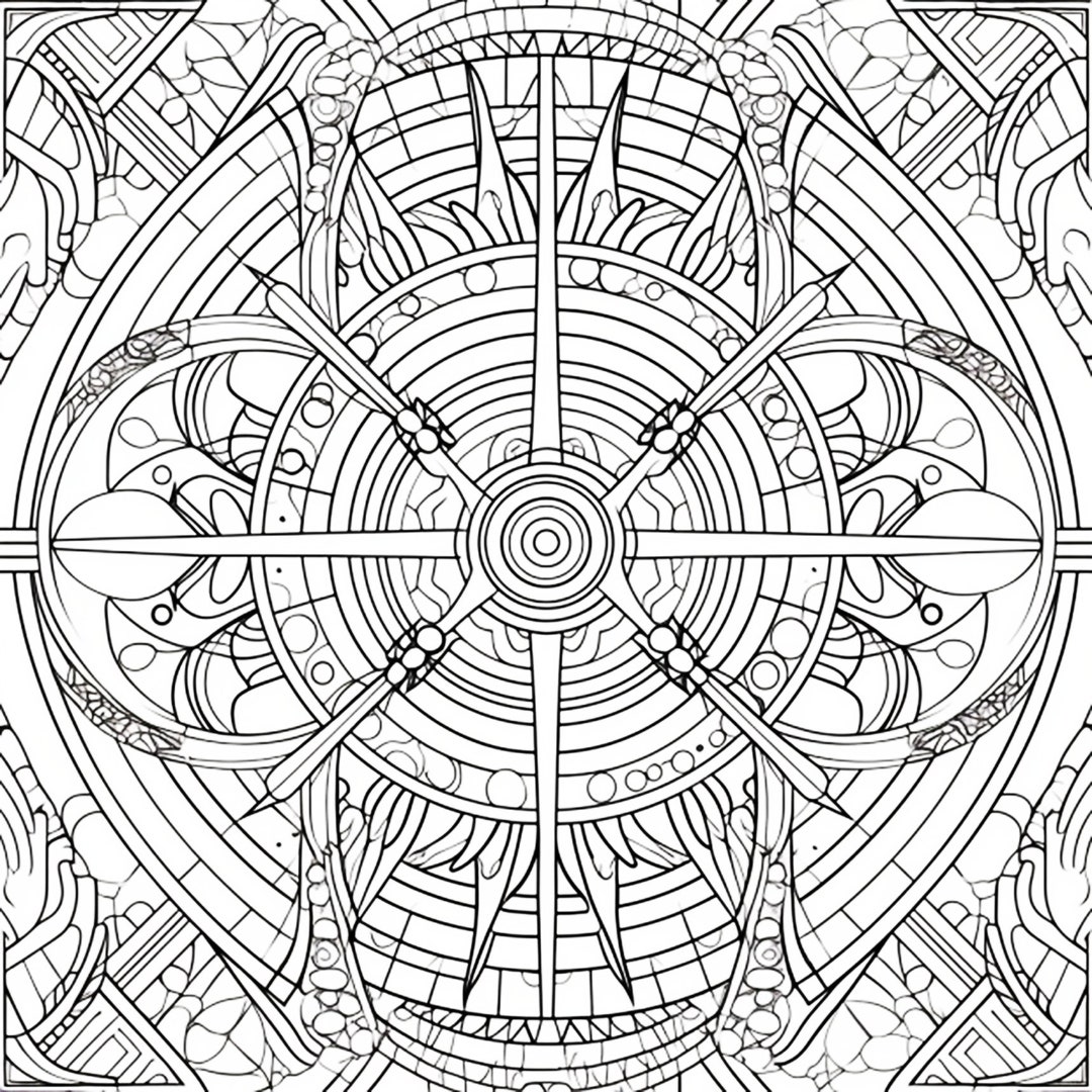 Geometric Symmetrical Abstract Adult Coloring Page-5 - Etsy