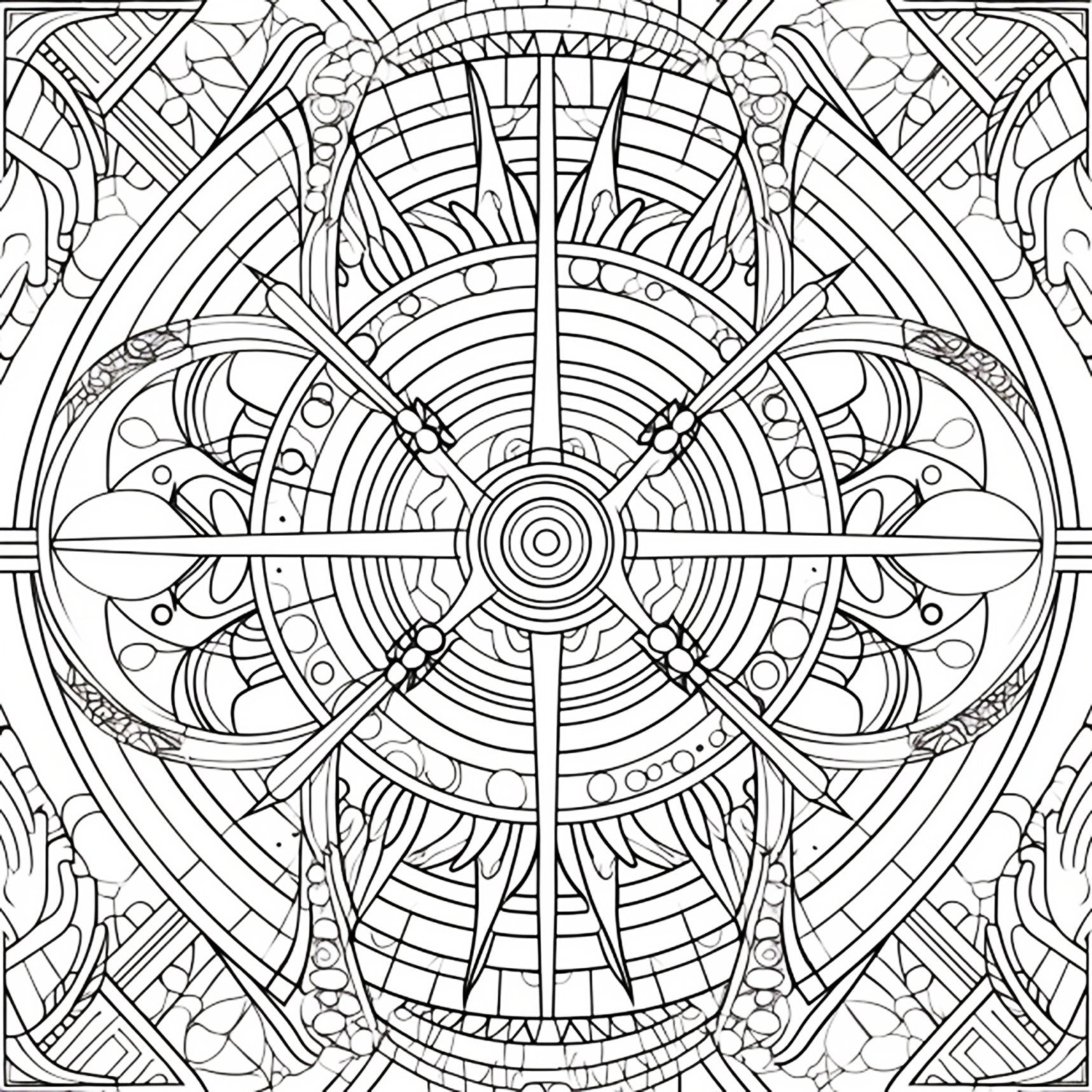 Geometric Symmetrical Abstract Adult Coloring Page-5 - Etsy