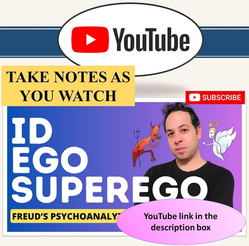 Id, Ego, Superego Guided Notes, Freud's Psychoanalytic Theory, Intro to ...