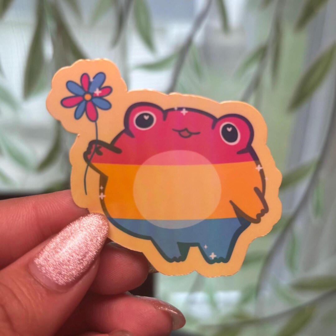 Pan Pride Frog Sticker - Etsy