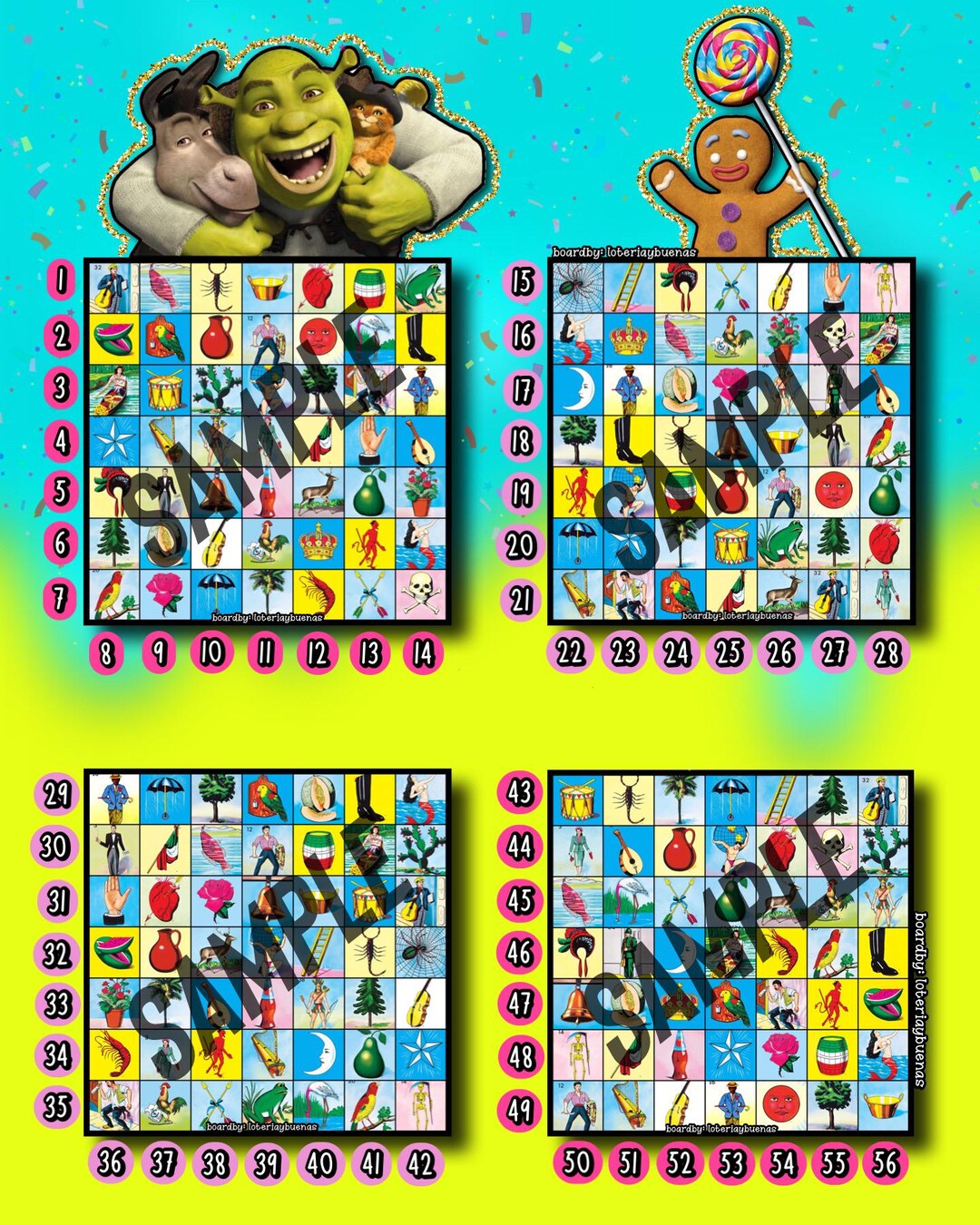 Shrek Loteria Board - Etsy