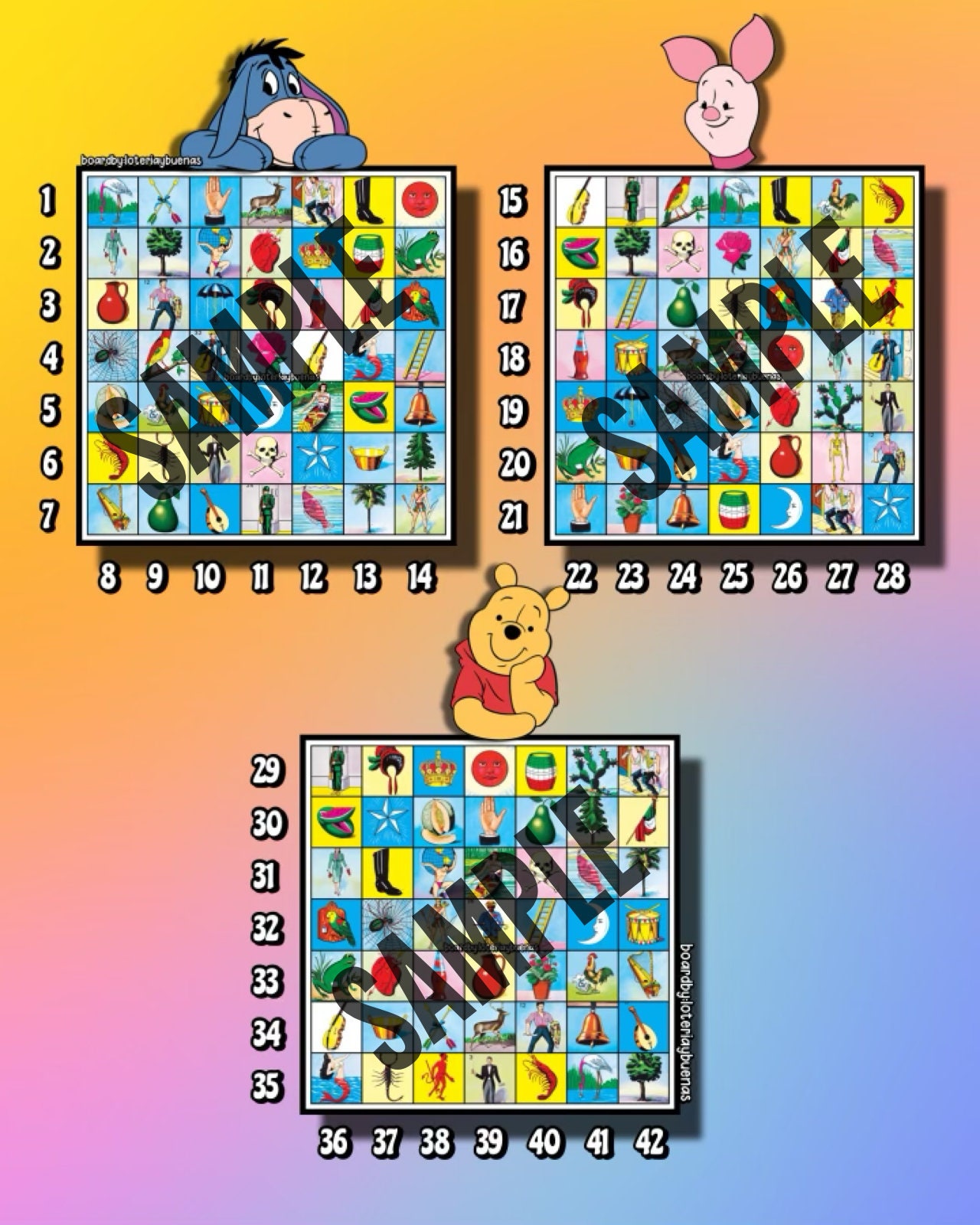 Winnie the Pooh Loteria Board - Etsy