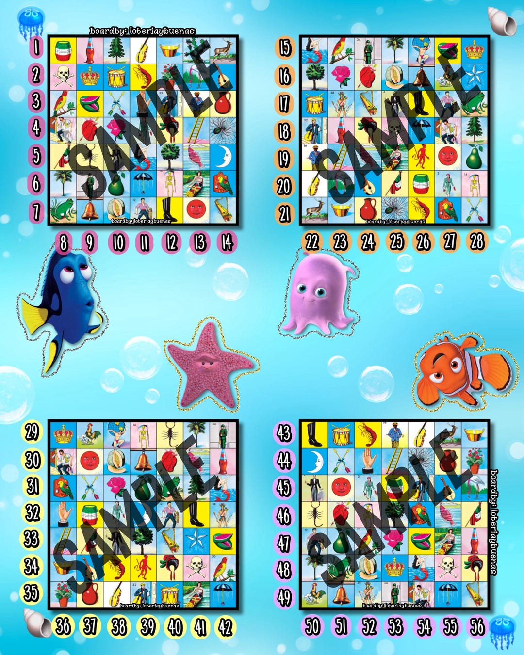 Finding Nemo Loteria Board - Etsy