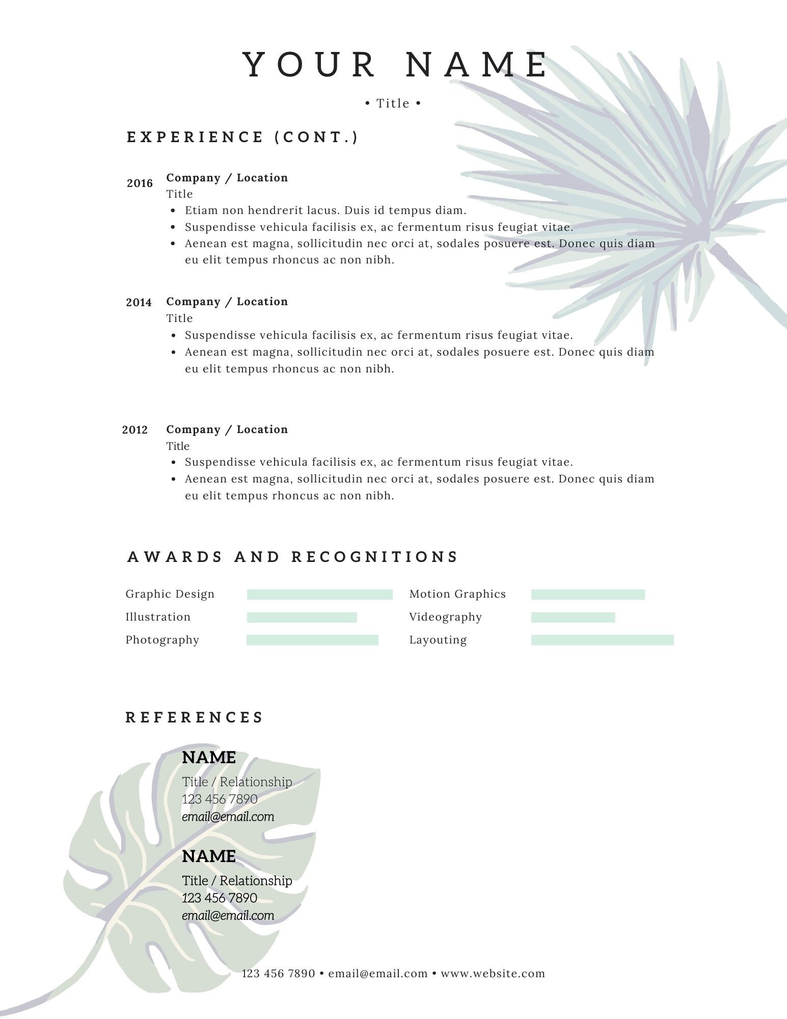 Professional Resume Template For Canva Resume cv Edit And Customize In 