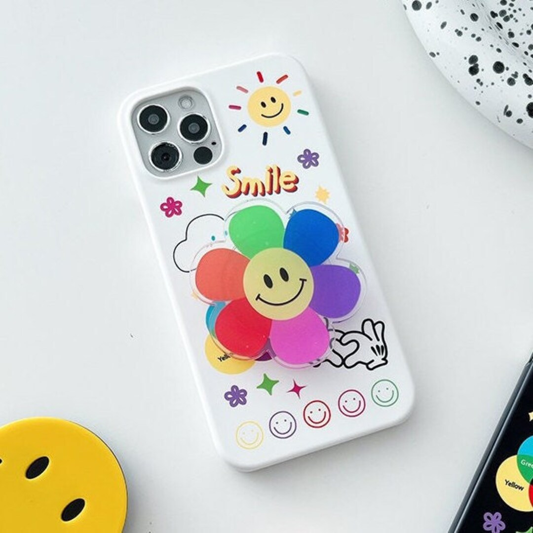 Rainbow Smile Flower Phone Grip / Phone Stand / Phone Holder - Etsy