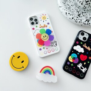 Rainbow Smile Flower Phone Grip / Phone Stand / Phone Holder - Etsy