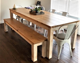 Rustic Farmhouse Dining Table Trestle Table Dine Table Set | Etsy