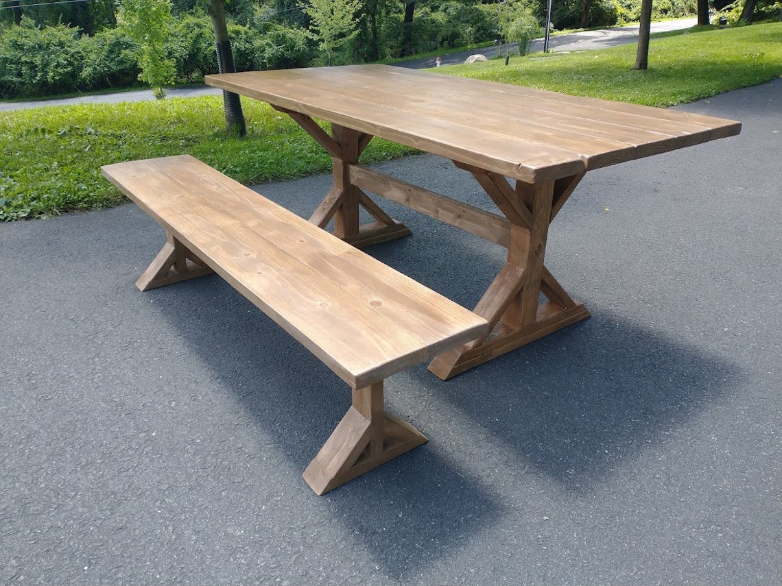 Rustic Farmhouse Dining Table Dine Table Set Farmhouse - Etsy
