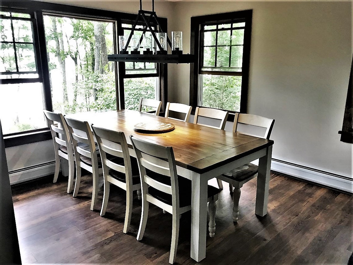 Large Farmhouse Table Long Farmhouse Table Kitchen Table - Etsy