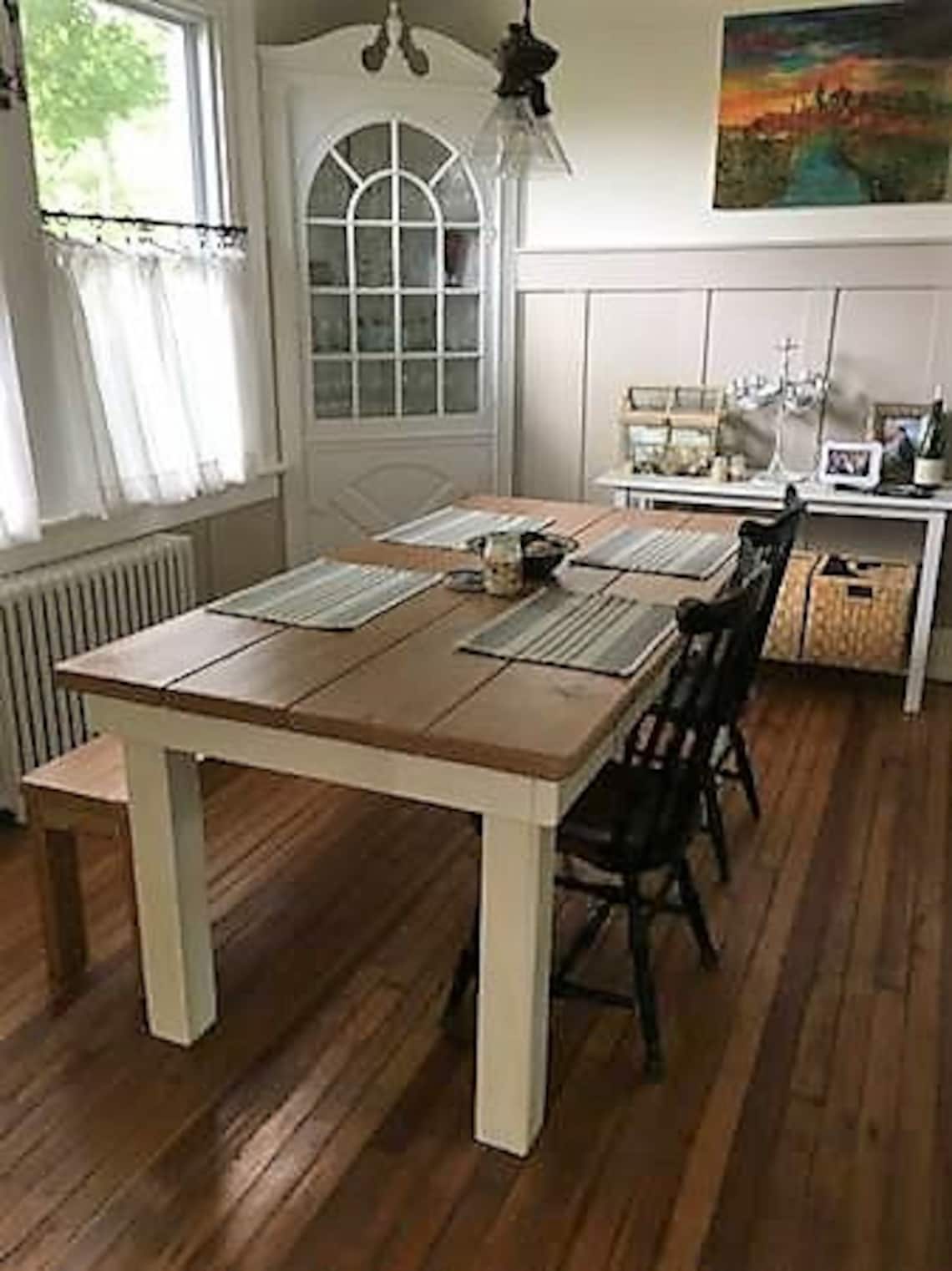 Rustic Farmhouse Dining Table Dine Table Set Farmhouse - Etsy