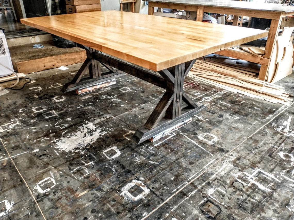 Rustic Farmhouse Dining Table Dine Table Set Farmhouse - Etsy