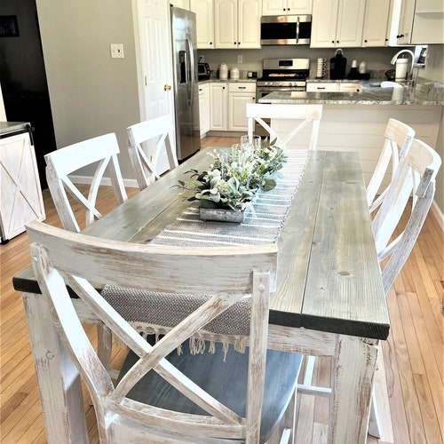 Rustic Farmhouse Dining Table Trestle Table Dine Table Set - Etsy