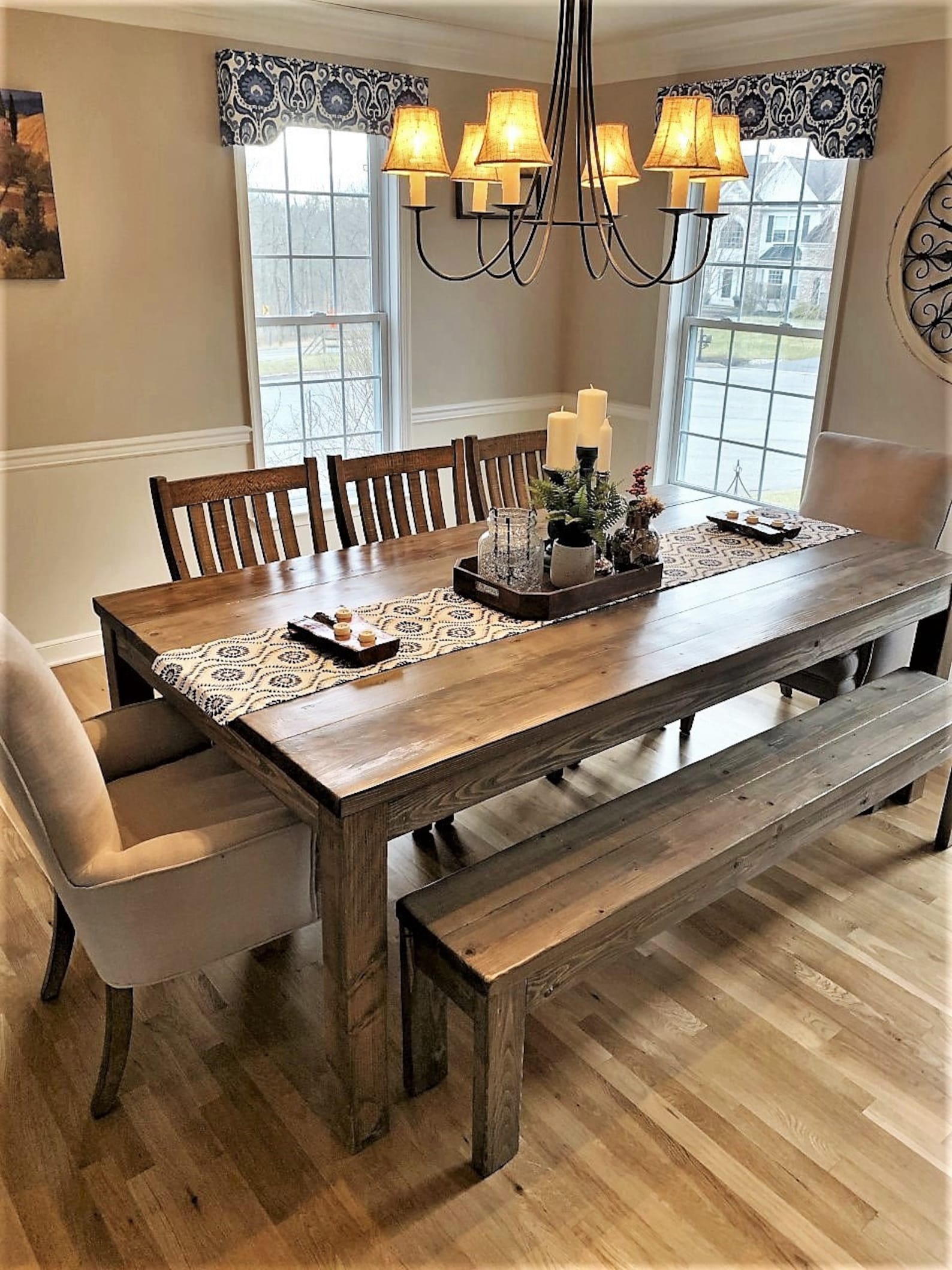 Rustic Farmhouse Dining Table Dine Table Set Farmhouse - Etsy
