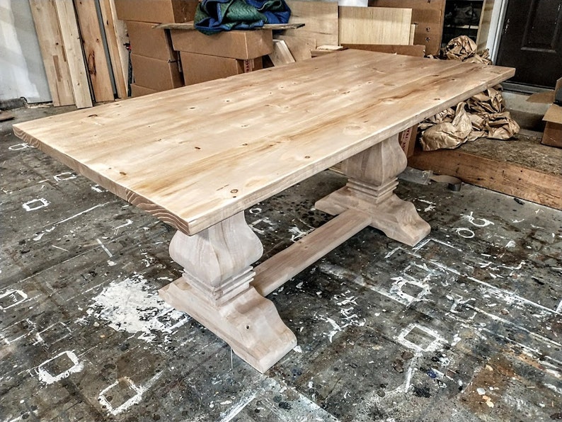 Pedestal Dining Table Dine Table Set Rustic Farmhouse Table - Etsy