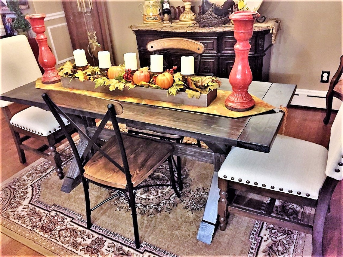 Rustic Farmhouse Dining Table Dine Table Set Farmhouse - Etsy