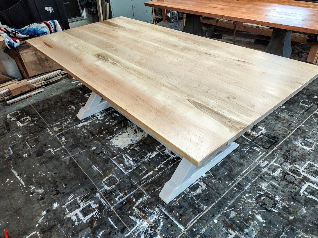 Maple Farmhouse Table, Dine Table Set, Farmhouse Table, Rustic Table ...