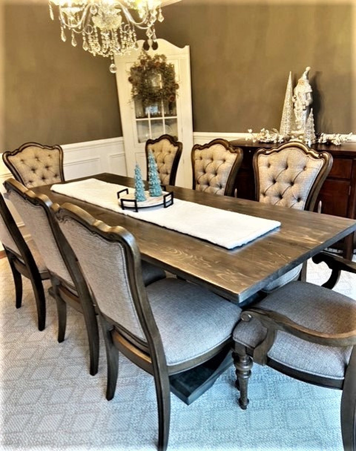 Farmhouse Dining Table Farmhouse Pedestal Table Dine Table | Etsy