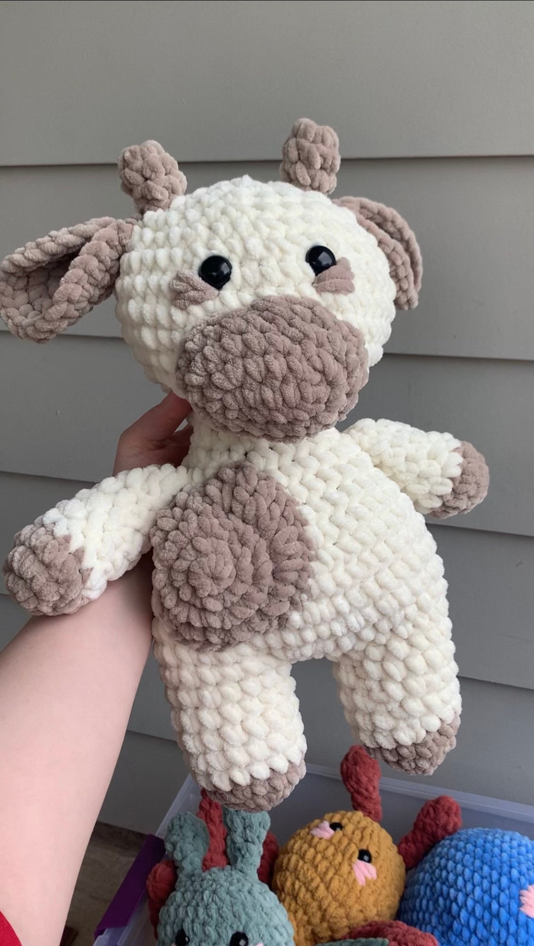 Mocha Cow Crochet Plushie Stuffed Animal - Etsy