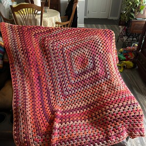 Summer Meets Fall Granny Square Crochet Throw Blanket - Etsy