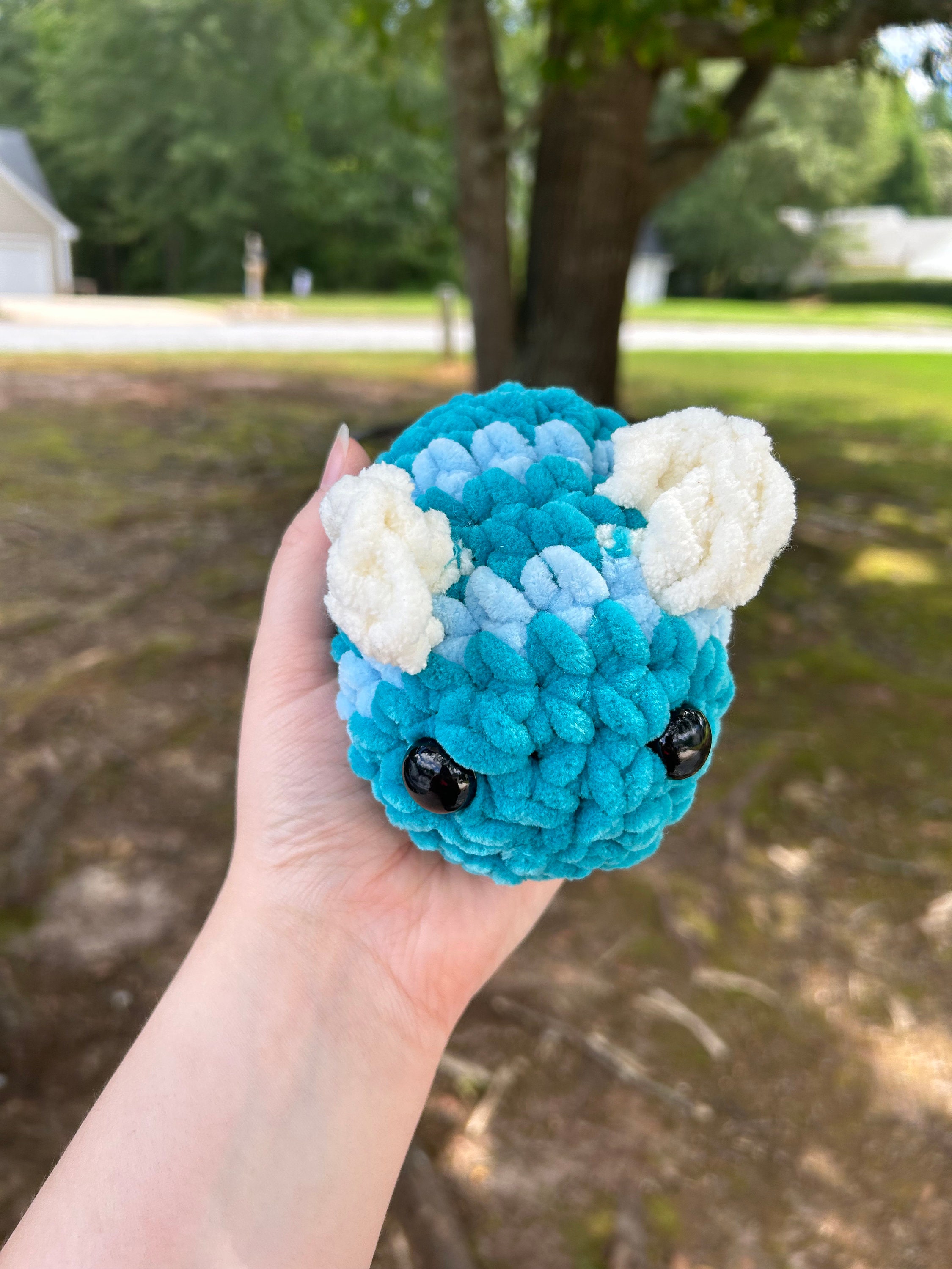 Small Teal Bee Crochet Plushie Stuffed Animal - Etsy
