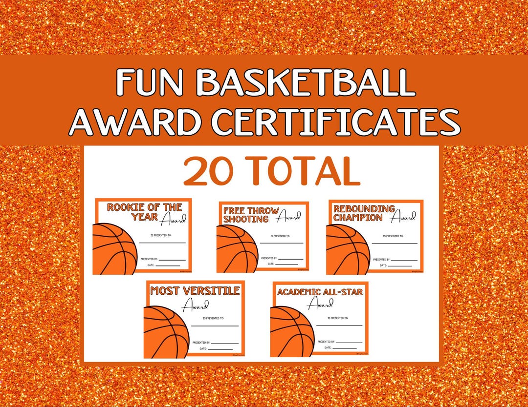Basketball Award Certificates, Team Awards (digital Download) - Etsy