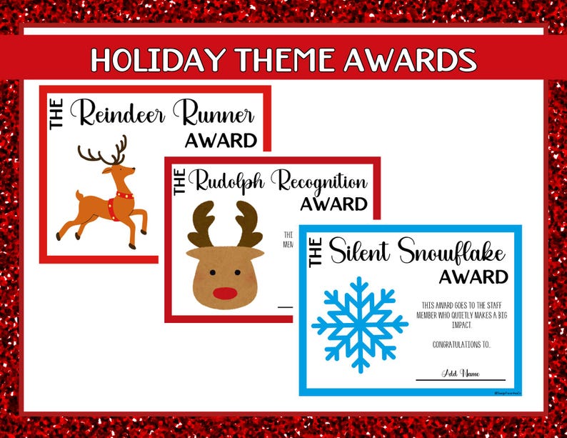 Holiday Staff Award Certificates, 22 Fun Superlatives (canva Editable ...