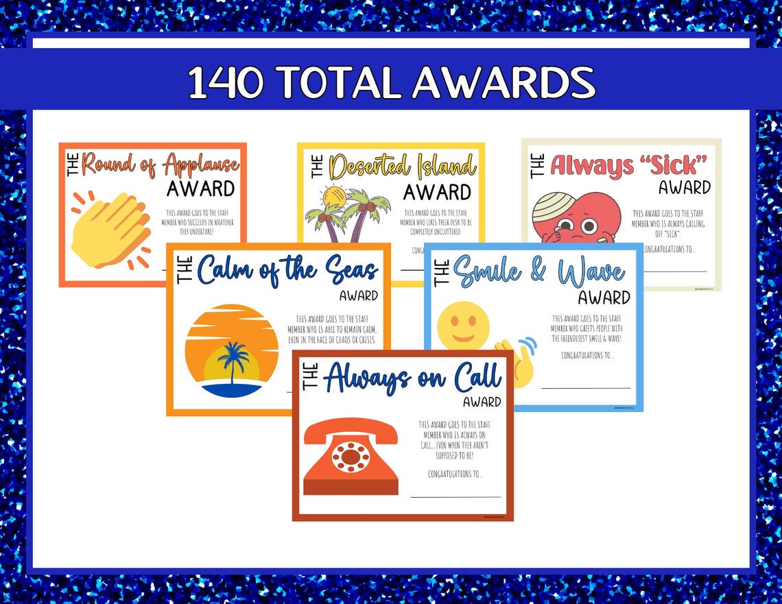 Boost Morale With 140 Employee Awards! Staff Fun Awards / Employee ...