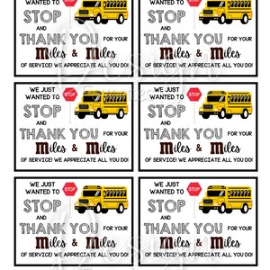 Bus Driver Thank You Tags - Pair With M and Ms! - Etsy