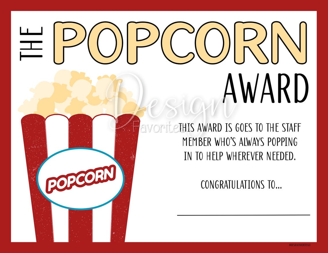 Food Theme Employee Award Certificates – Funny Staff Superlatives ...