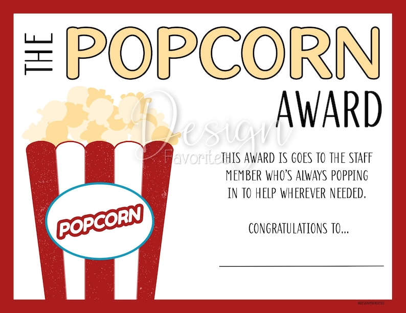 Food Theme Employee Award Certificates – Funny Staff Superlatives ...