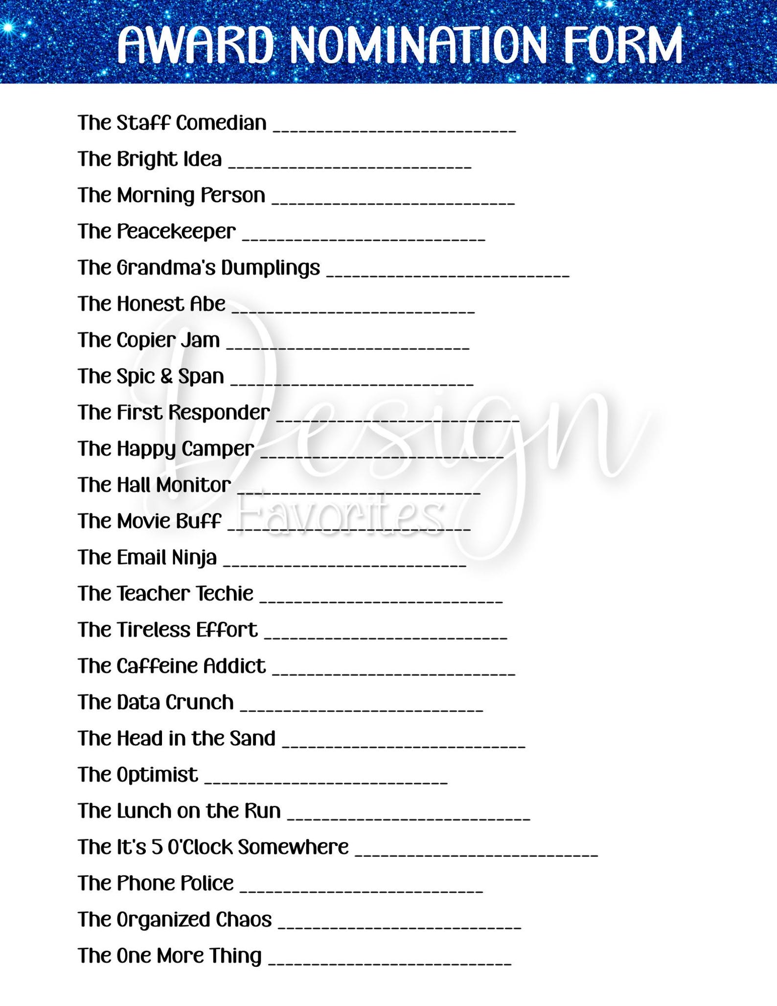 Boost Morale With 140 Employee Awards! Staff Fun Awards / Employee ...