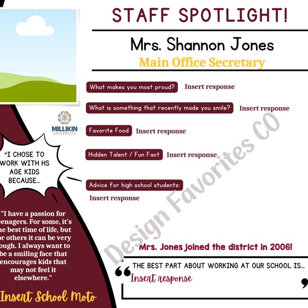 Teacher Spotlight Template - Etsy