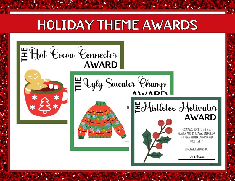 Holiday Staff Award Certificates, 22 Fun Superlatives (canva Editable ...