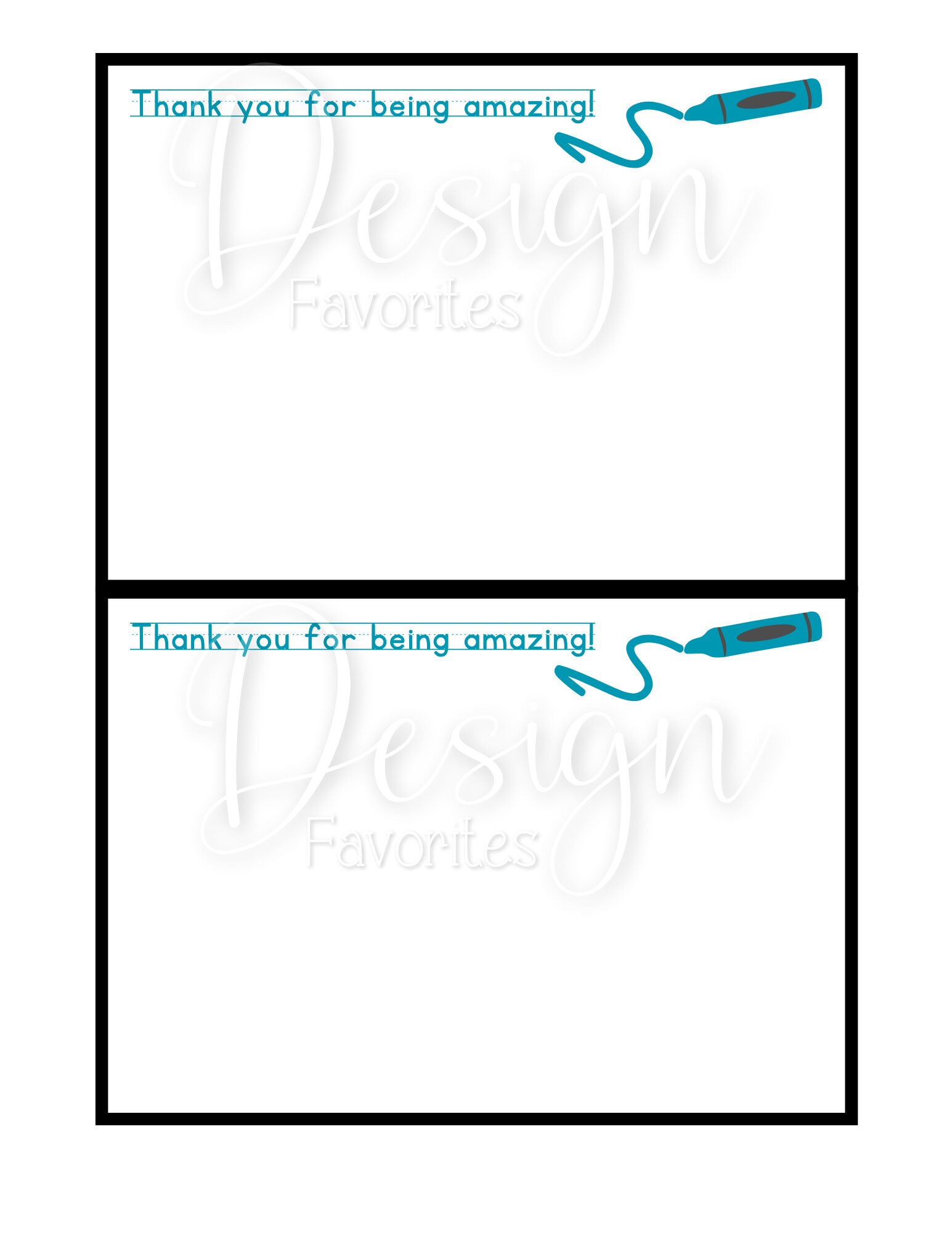 Printable Teacher Appreciation Cards – Student Thank You Notes (digital ...