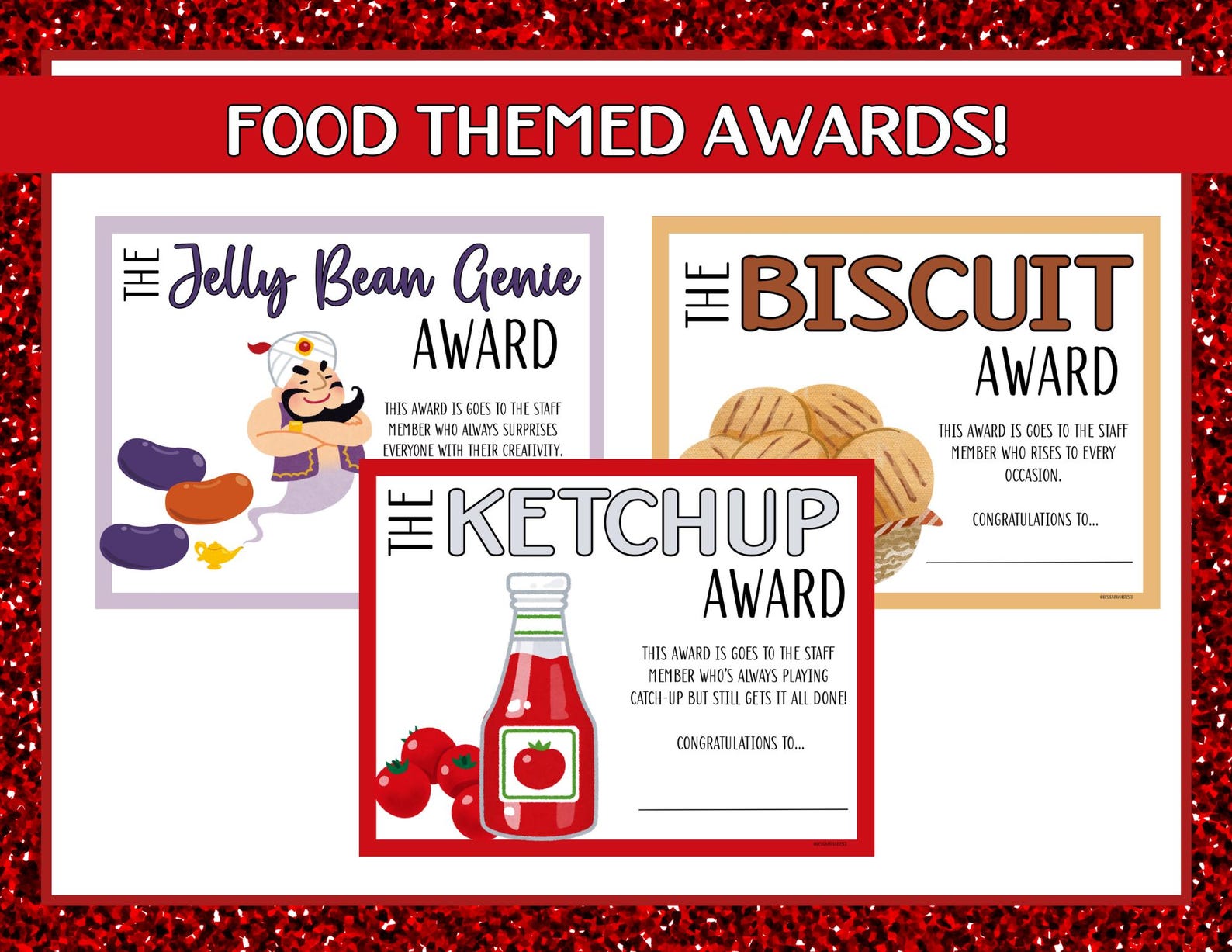 Employee Awards- Food Inspired Award Certificates - Funny Awards ...