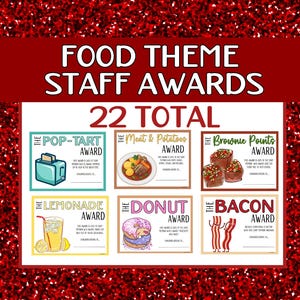 Employee Awards- Food Inspired Award Certificates - Funny Awards ...