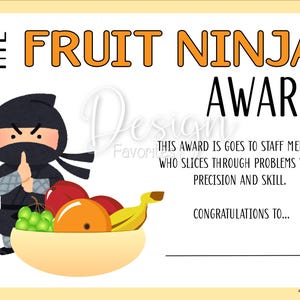 Food Theme Employee Award Certificates – Funny Staff Superlatives ...