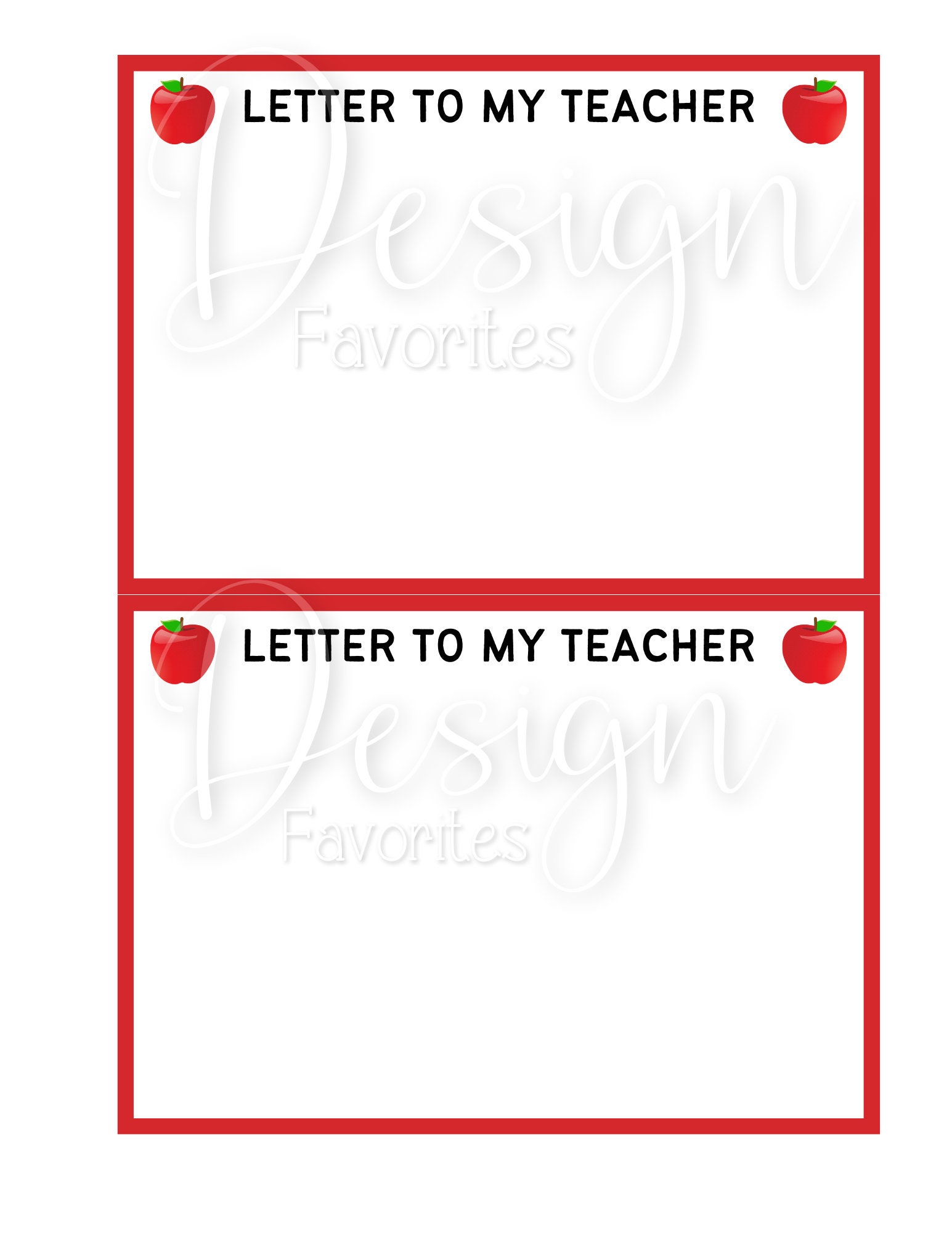 Printable Teacher Appreciation Cards – Student Thank You Notes (digital ...