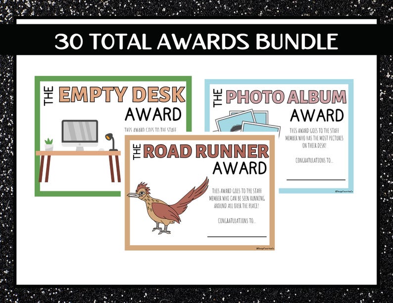 Fun Staff Award Certificates, 30 Designs (digital Download) - Etsy