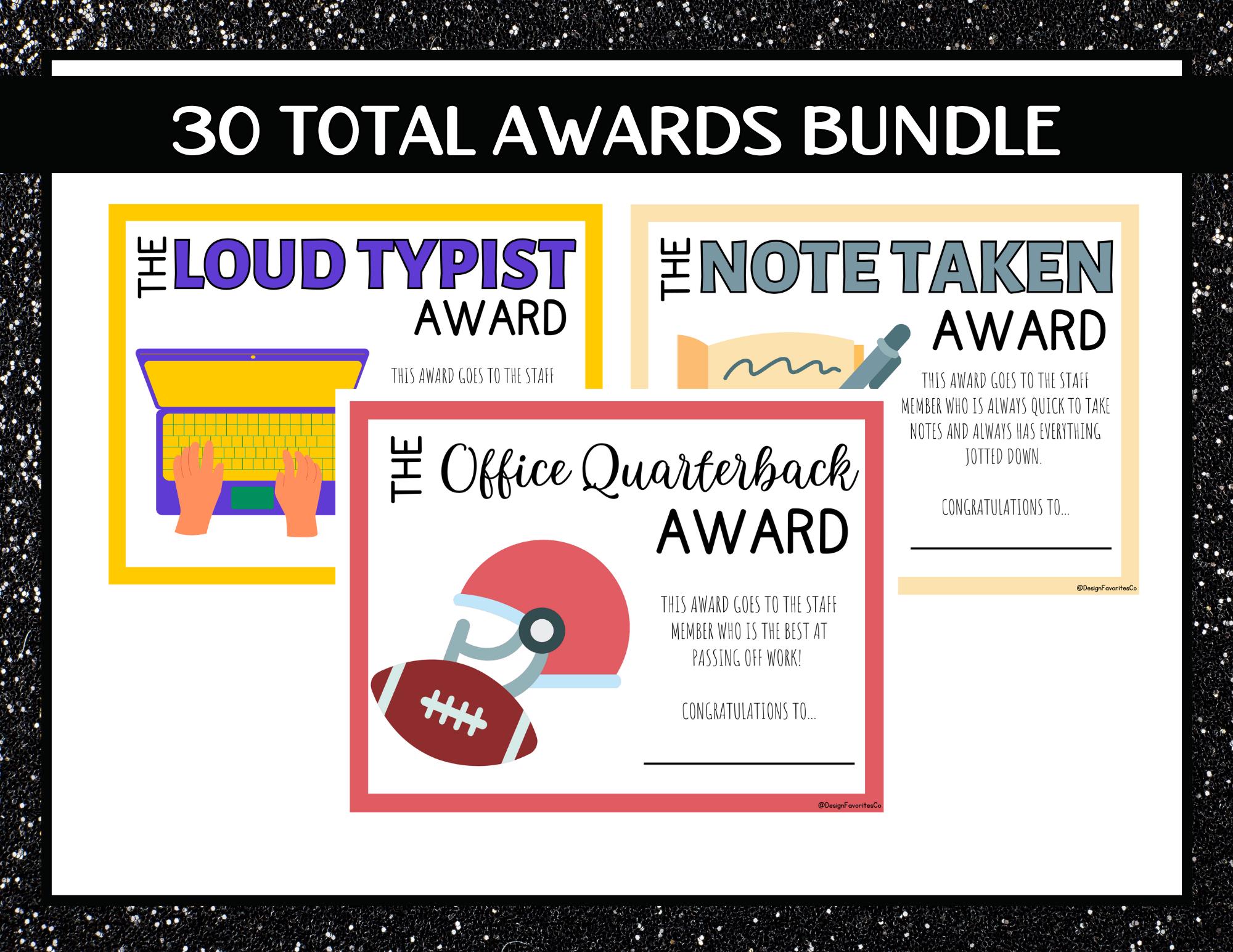 Fun Staff Award Certificates, 30 Designs (digital Download) - Etsy