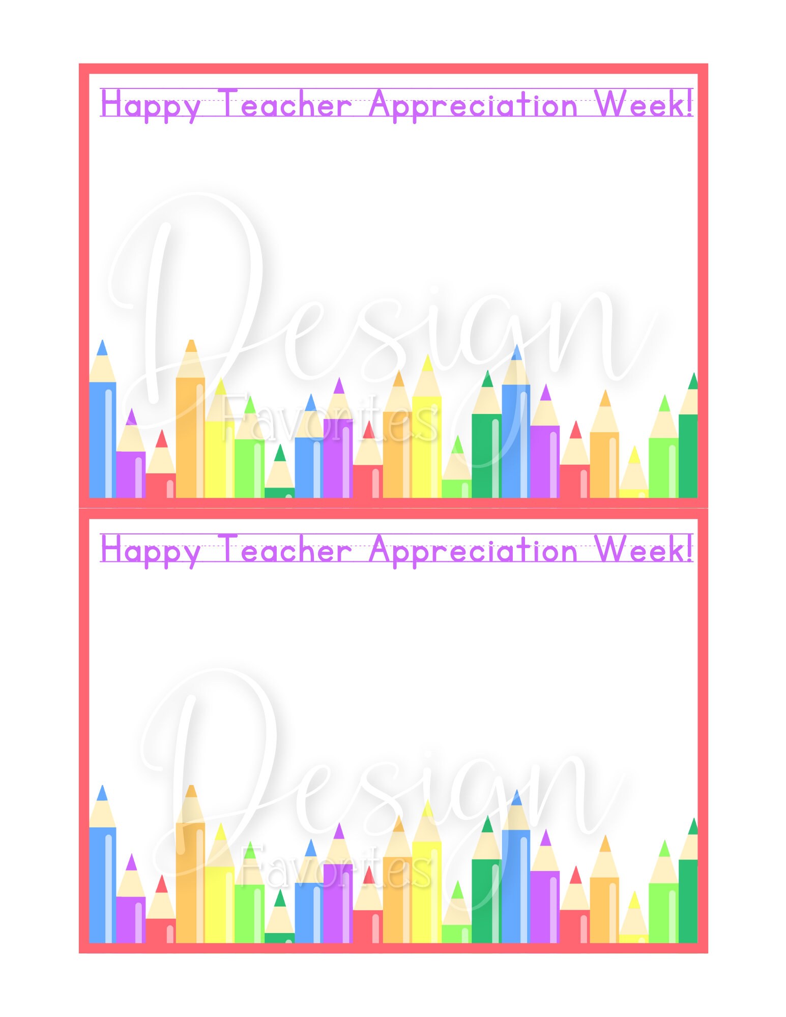 Printable Teacher Appreciation Cards – Student Thank You Notes (digital ...
