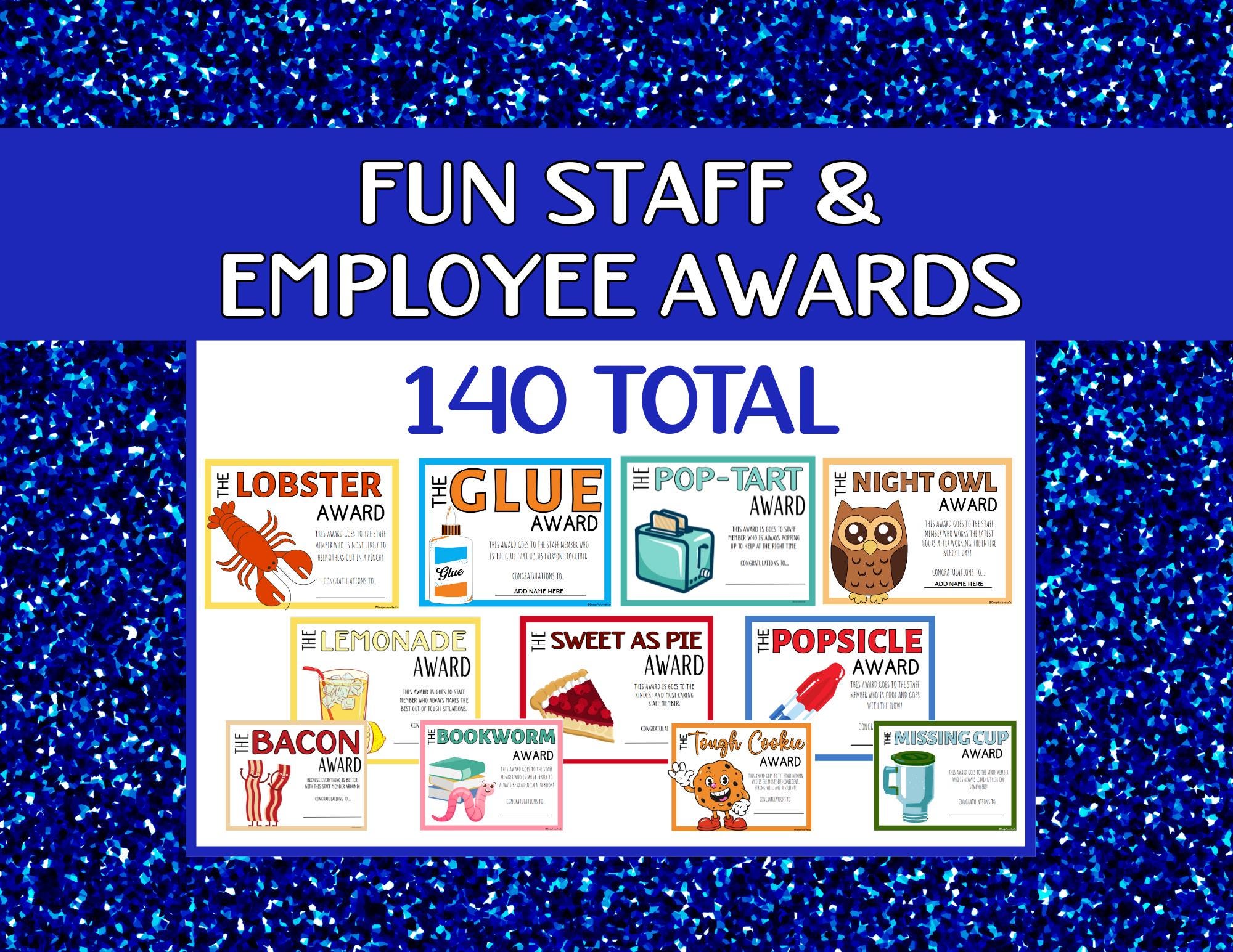 140 Staff Award Certificates: Funny Employee Superlatives (digital File ...