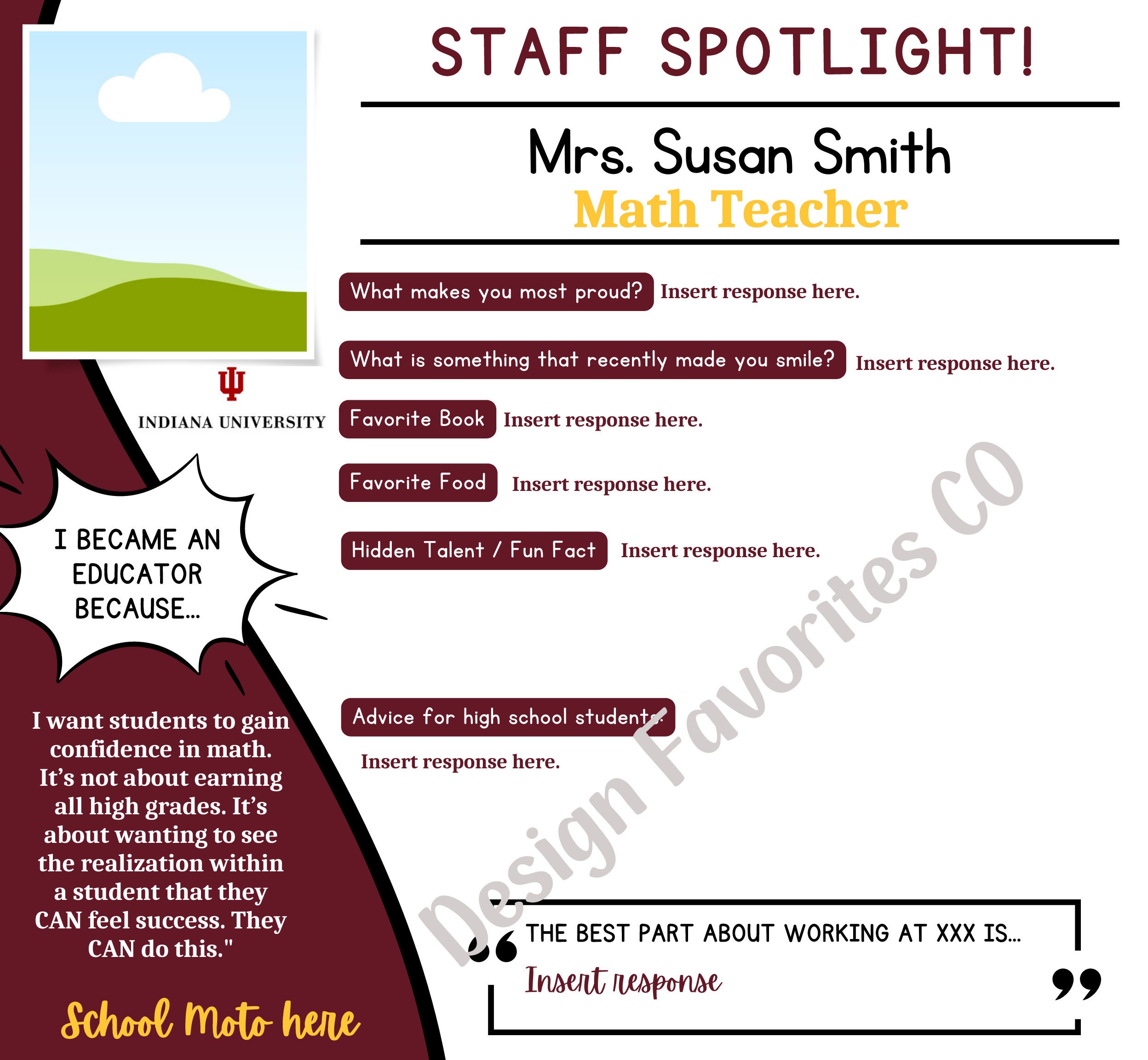 Staff Spotlight Graphic Template. Perfect for Back-to-school, Get-to ... Staff Spotlight Graphic Template. Perfect for Back-to-school, Get-to ...