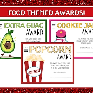 Food Theme Employee Award Certificates – Funny Staff Superlatives ...