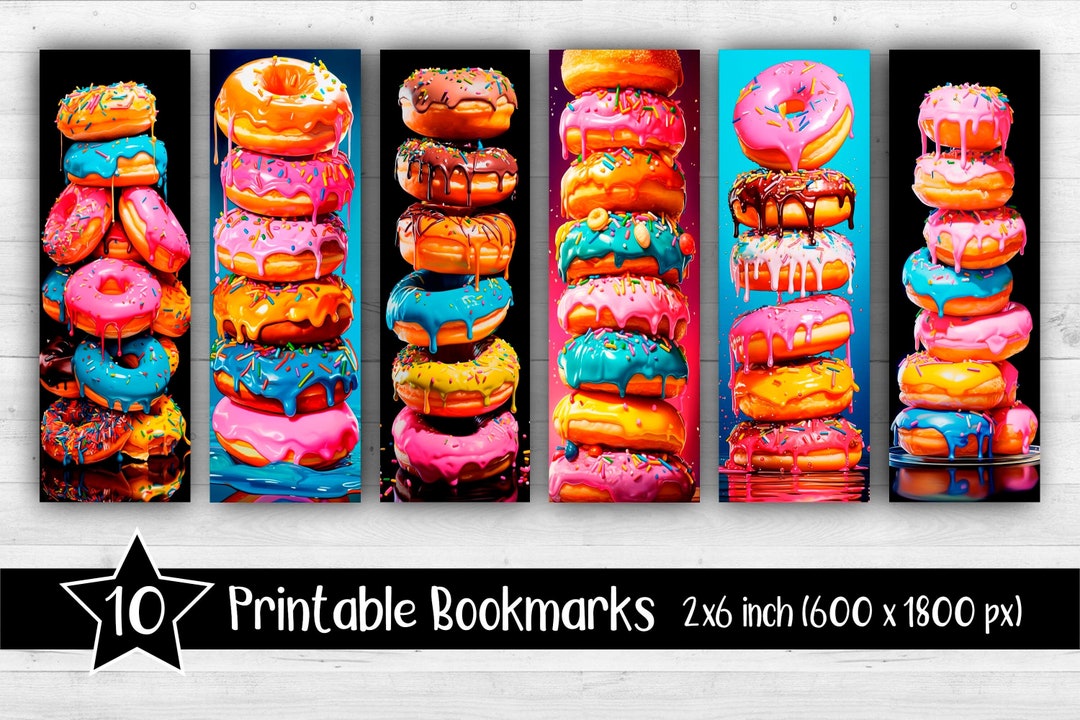 Donuts Bookmarks Printable 2x6 Inch - Etsy