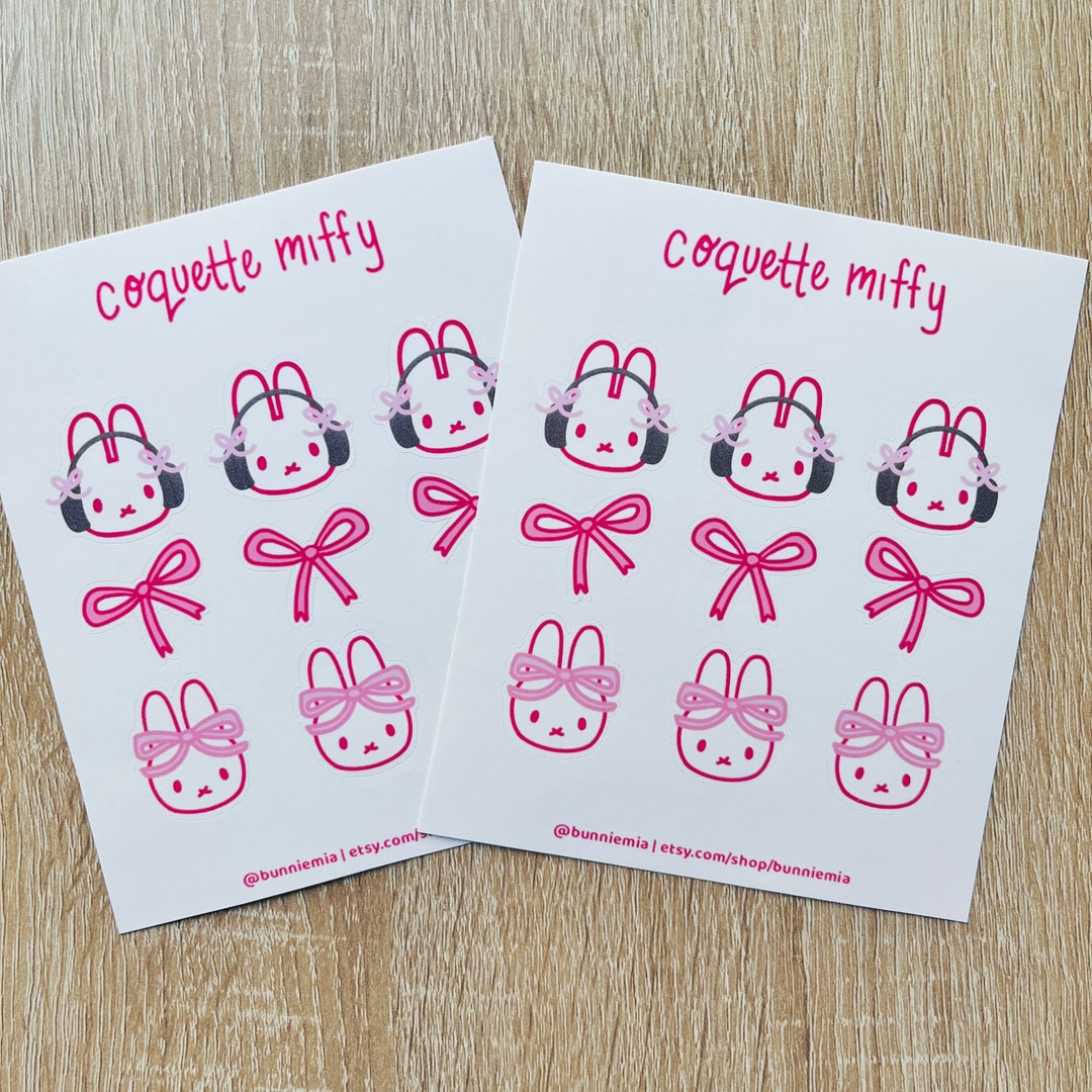 Coquette Miffy Sticker Sheet| Miffy Nijntje Stickers | Cute Deco Bunny ...