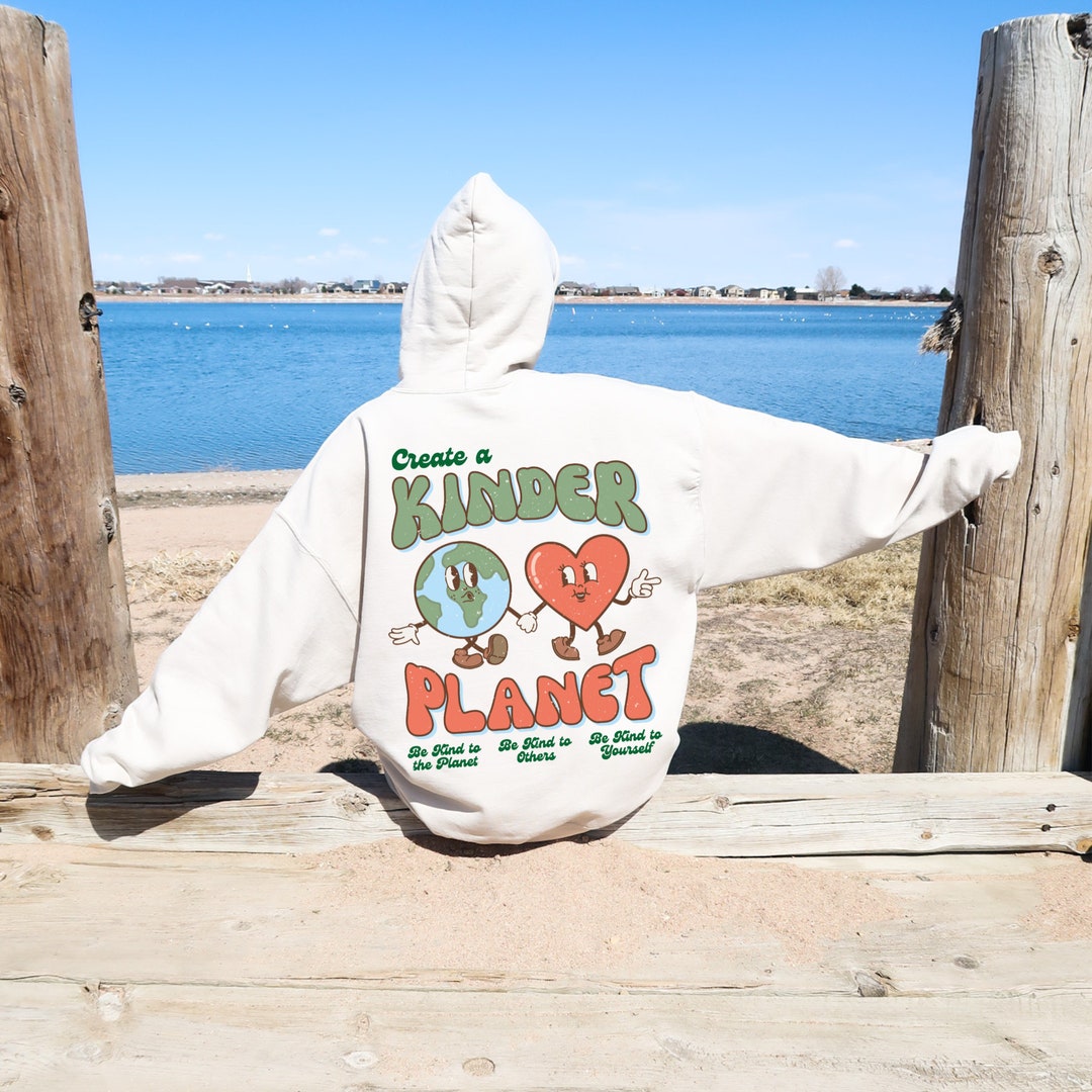 Kinder Planet Hoodie VSCO Girl Oversized Preppy Sweatshirt Tumblr ...