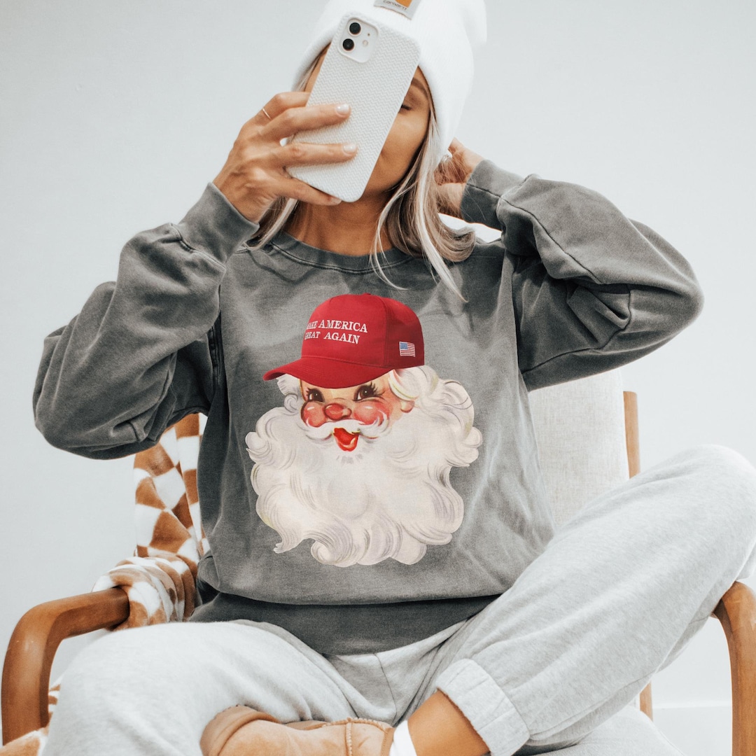 Trump 2024 MAGA Santa Sweatshirt Funny Christmas Trump Shirt Donald ...