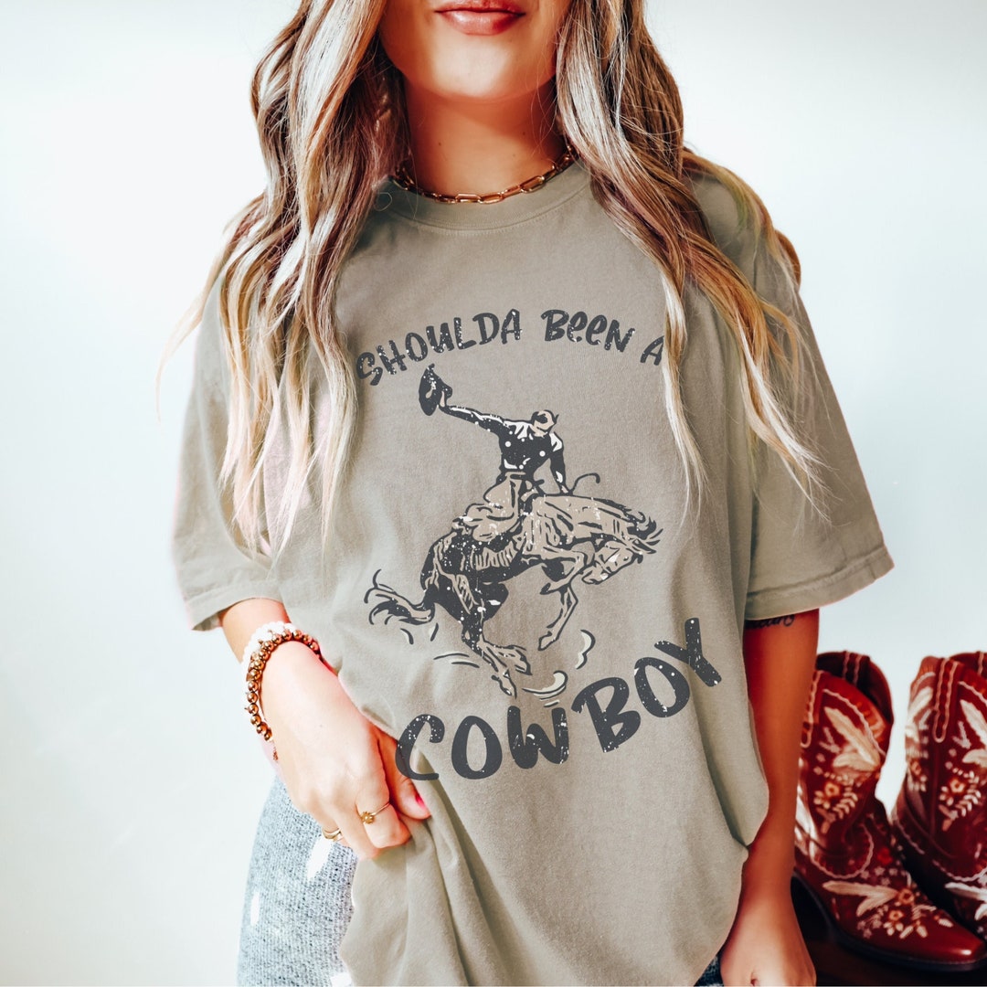 Cowboy Shirt Western Graphic Tee Oversized Cowgirl Tshirt Western ...