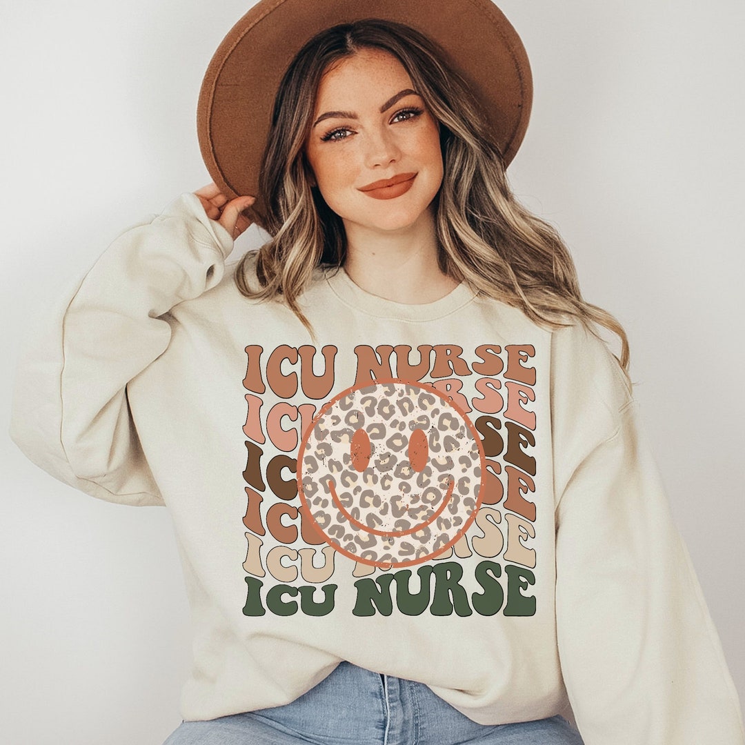 Retro ICU Nurse Sweatshirt ICU Nurse Gift Intensive Care Unit Nurse ...